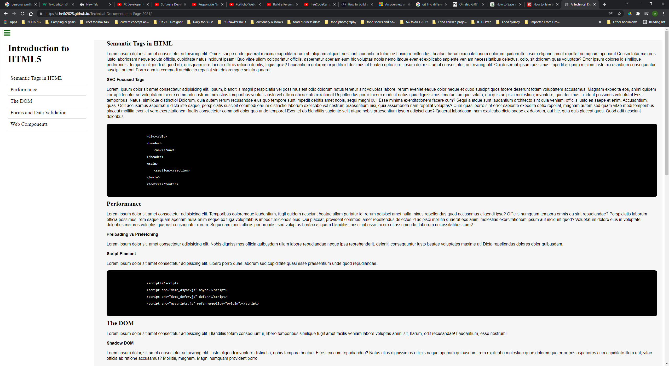 Personal Portfolio Page